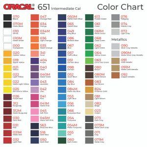 Outdoor Vinyl Color Chart – Miller Expedited Freight, Inc.